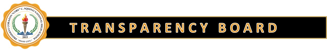 Transparency Board | Pres. Cory Aquino NHS